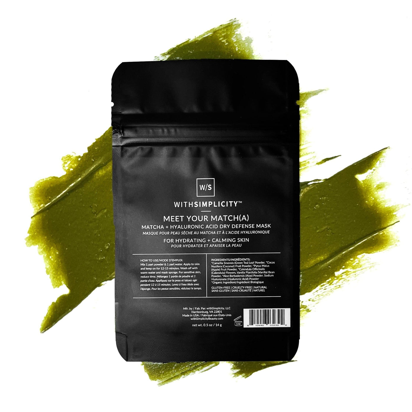 Matcha & Hyaluronic Acid Hydrating Mask | withSimplicity